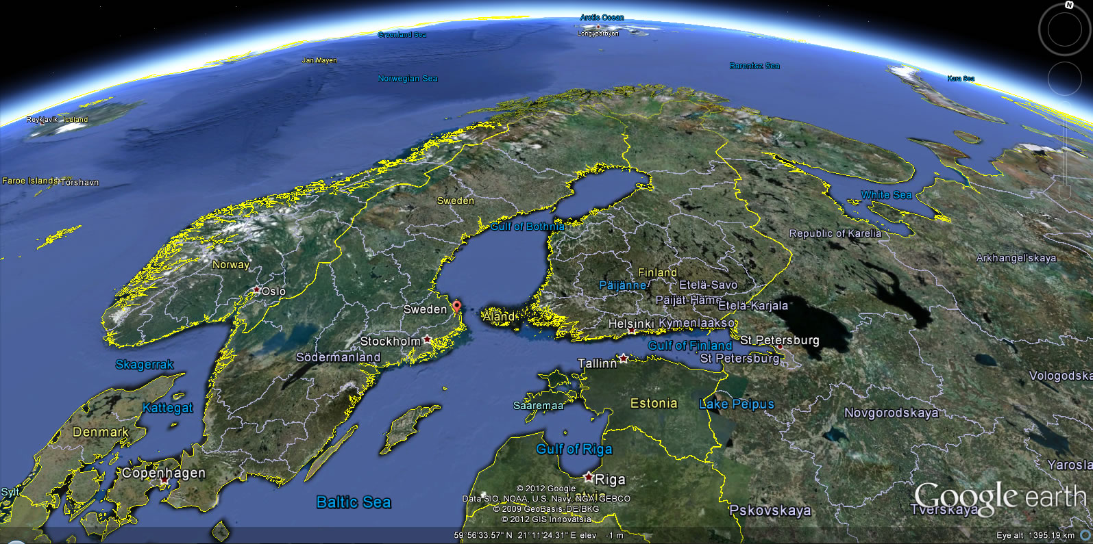 İsveç Haritası ve İsveç Uydu Görüntüleri