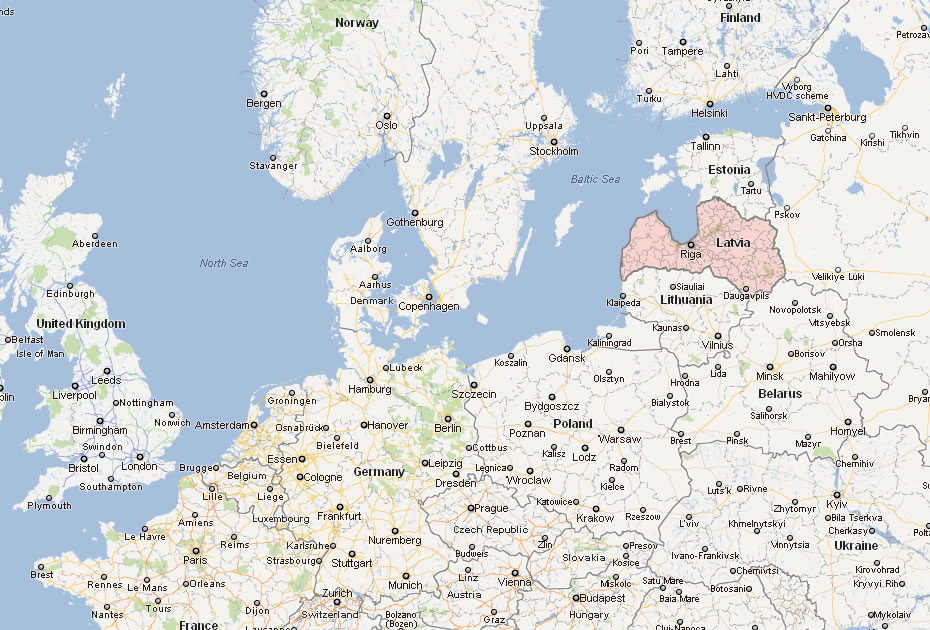 Letonya Haritası ve Letonya Uydu Görüntüleri