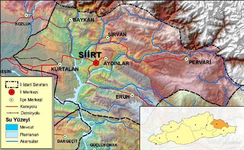 Siirt Haritası ve Siirt Uydu Görüntüleri