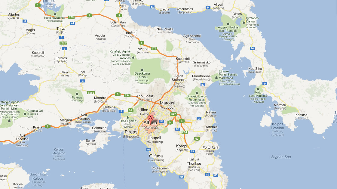 Atina Haritası ve Atina Uydu Görüntüleri